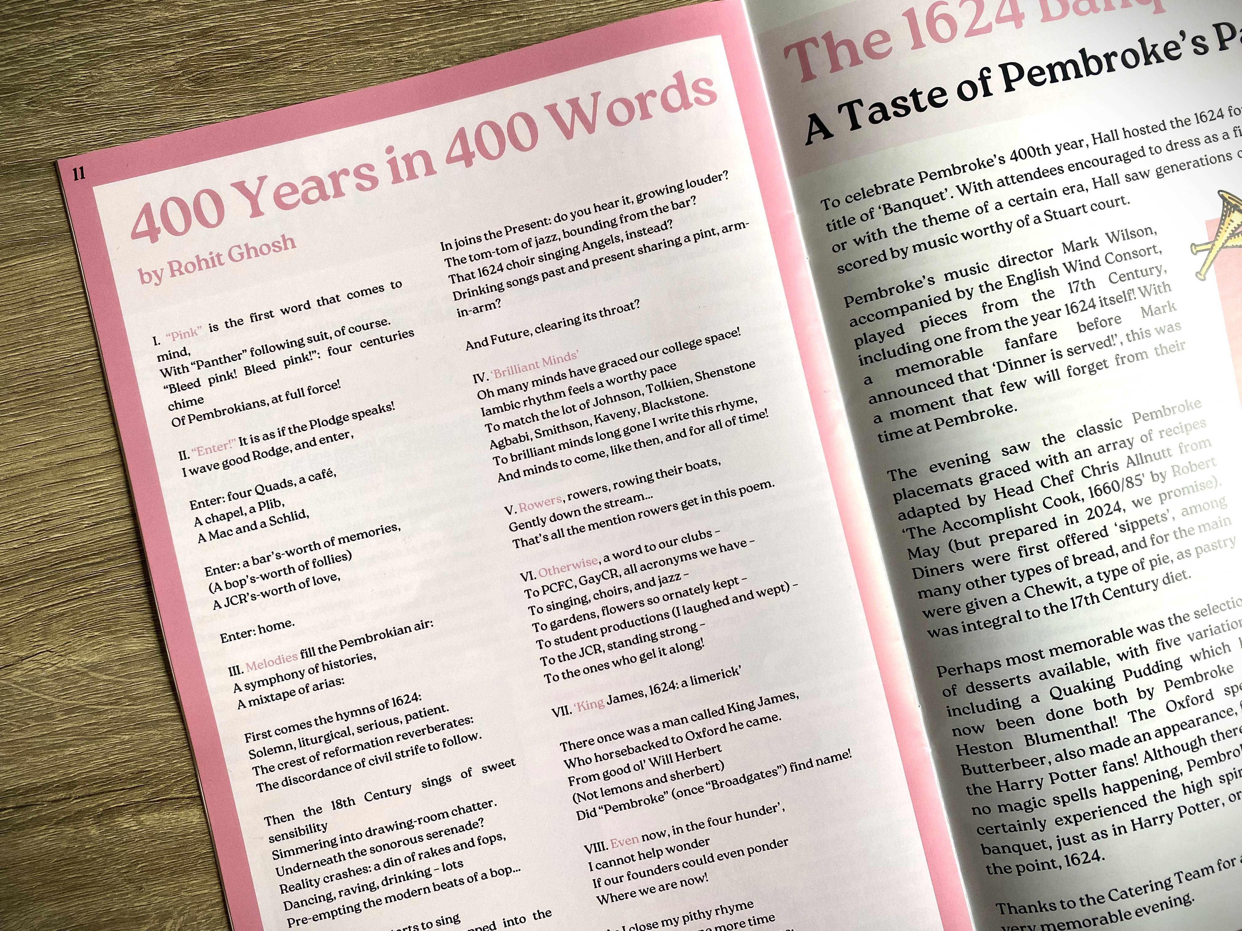 400 Years in 400 Words | Pembroke college